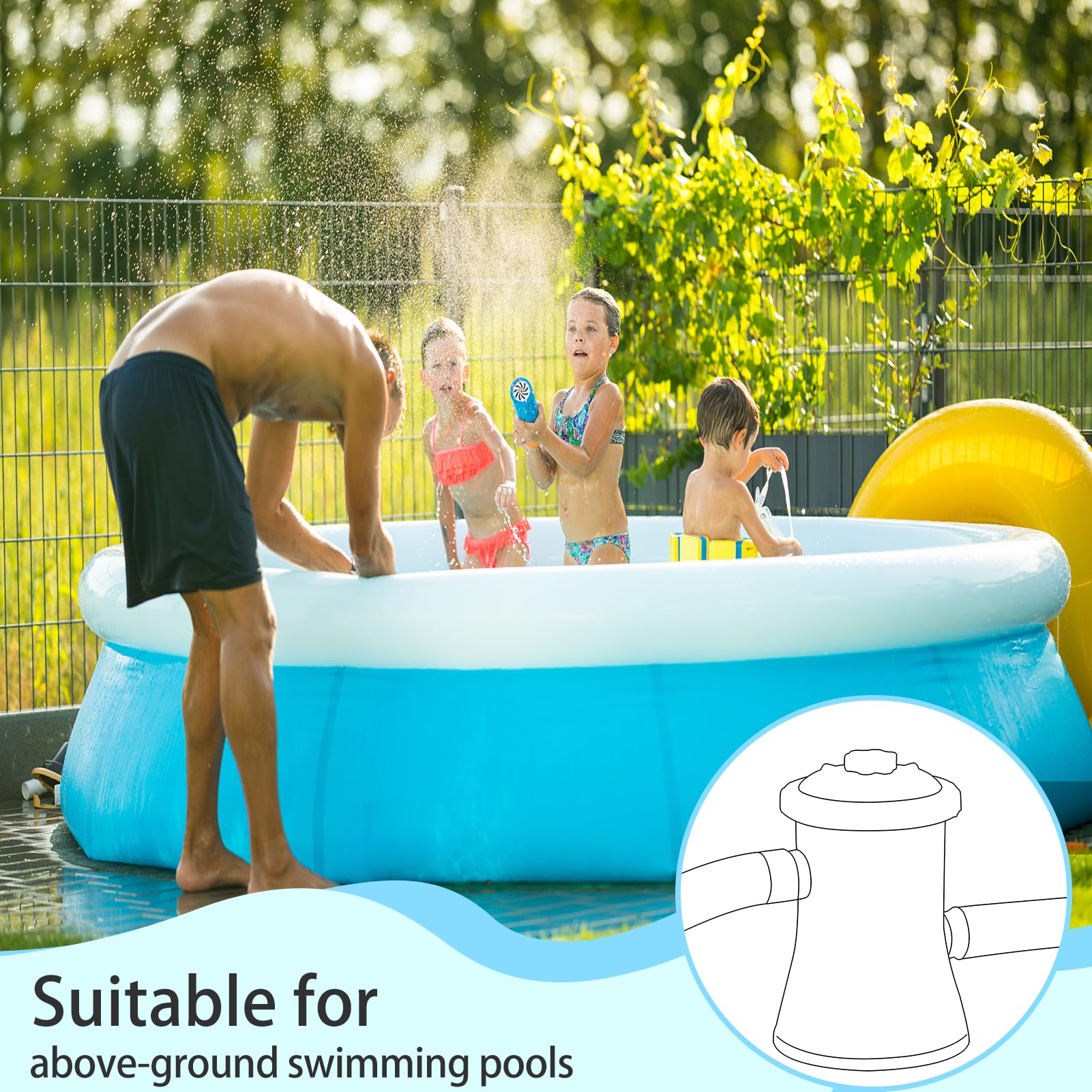 6-Pack Type H Pool Filter Replacement for Intex 330 GPH Filter Pump for Above Ground Pools, Replace Type H, 29007E
