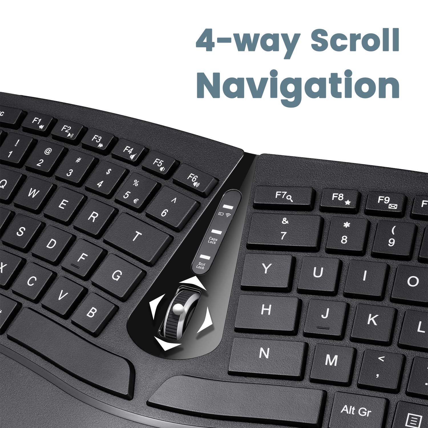 Perixx PERIDUO-606 Wireless Mini Ergonomic Keyboard with Portable Vertical Mouse - Adjustable Palm Rest Stand - Membrane Low Profile Keys - US English