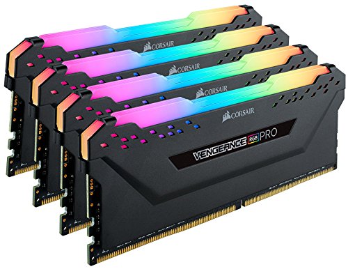 Corsair Vengeance RGB Pro 64GB (4x16GB) DDR4 3600 (PC4-28800) C18 Desktop Memory – Black, CMW64GX4M4D3600C18