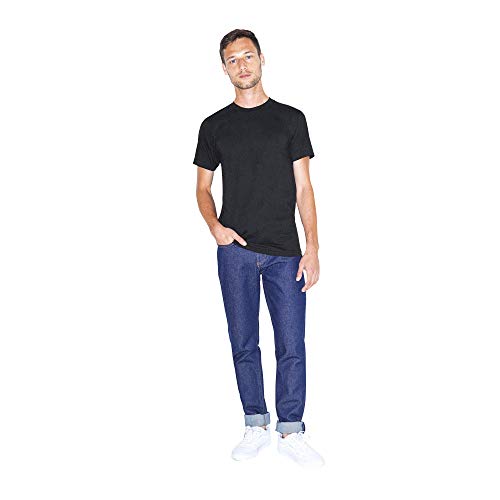 American Apparel Unisex Fine Jersey T-Shirt, Style G2001, 2-Pack, Black (2-Pack), Large