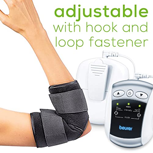 Beurer EM34 TENS Unit Muscle Stimulator, 2-in-1 Knee & Elbow TENS Machine, E-Stim Device for Knee Pain Relief with 25 Intensity Levels, Electric Massager with Universal Brace