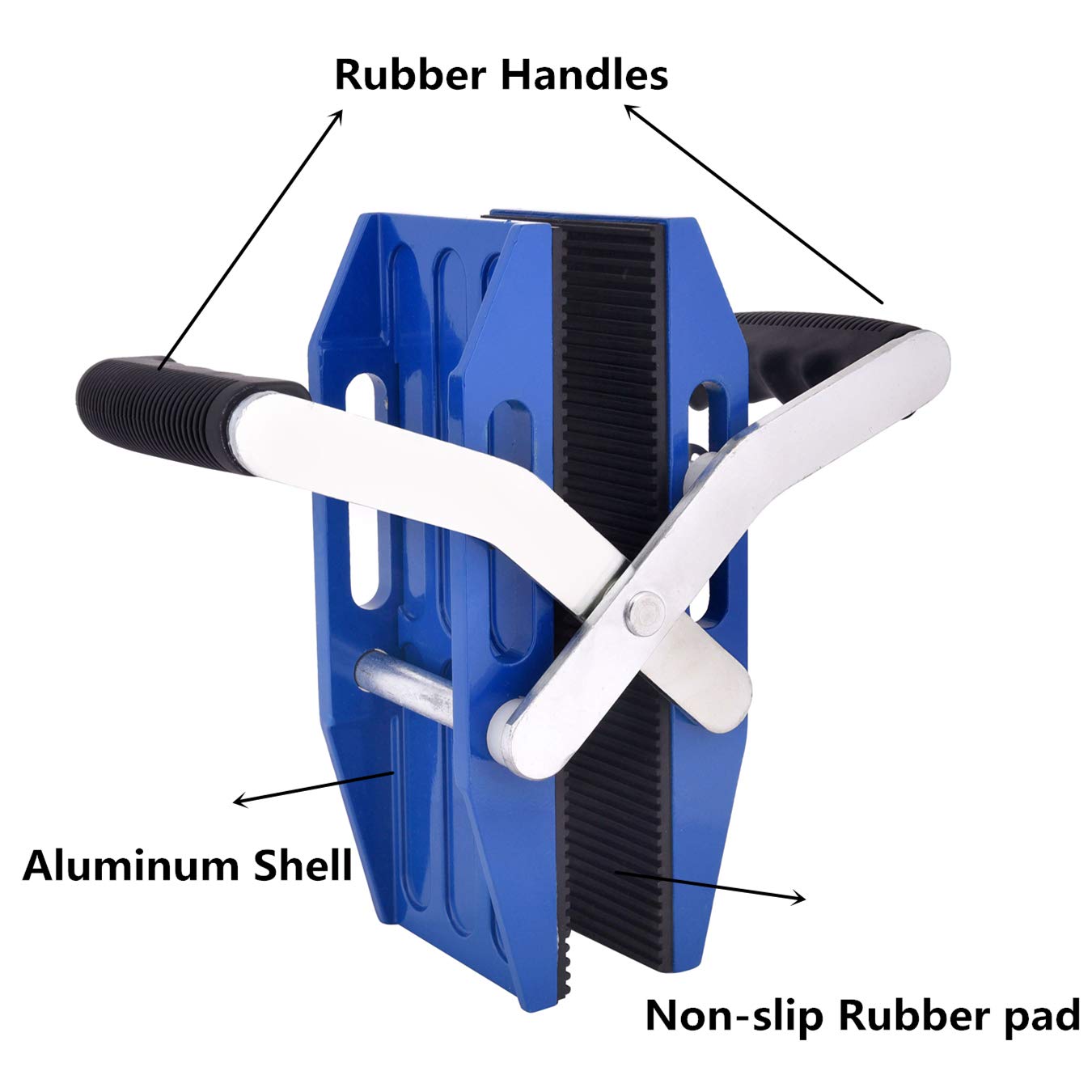2PCS Double Handed Stone Carrying Clamps Granite Panel Carriers Lifter Tools for Lifting Quartz Worktops Slabs Marble with Rubber-lined