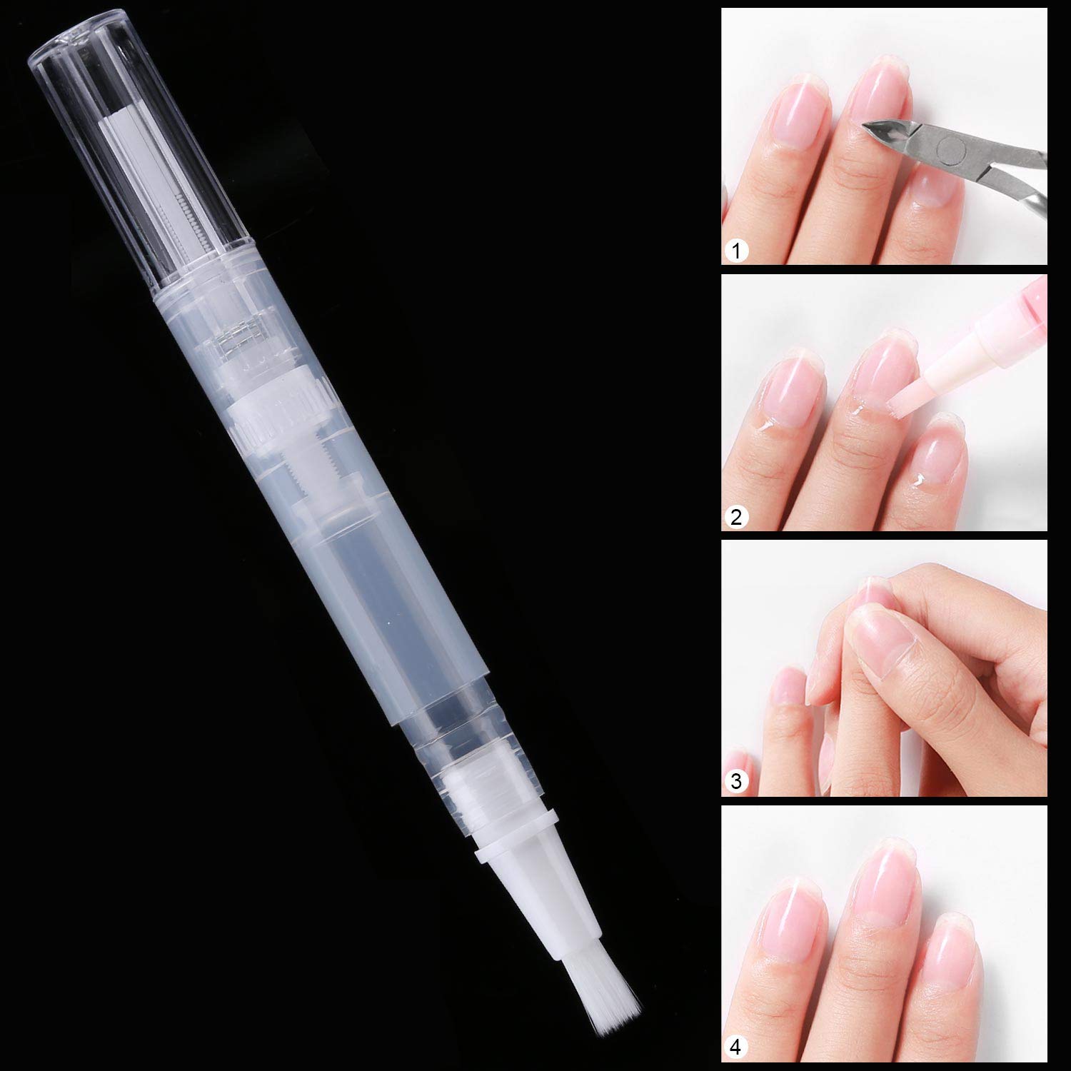 20 Pcs Empty Nail Cuticle Oil Pens 3 ml Refillable Twist Pen with Brush Tip for Lipgloss, Nail Polish, Eyelash Growth Liquid
