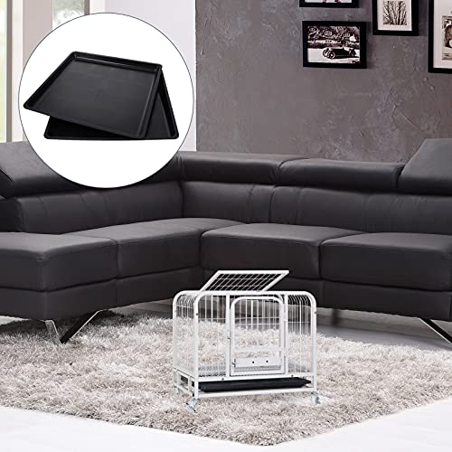 Crate Pans Pet Training Trays 2Pcs Pet Proof Plastic Pan, Pet Cage Accessories Replacement Trays for Cat Cages Easy- to- Clean Plastic Trays for Cat Cages- Black Replacement Pan Pet Pet Tray