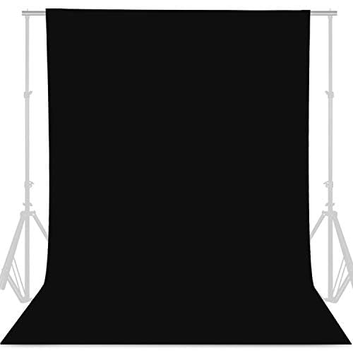 GFCC 6FTX9FT Black Backdrop Background - for Photography Photo Booth Backdrop for Photoshoot Background Screen Video Recording Parties Curtain