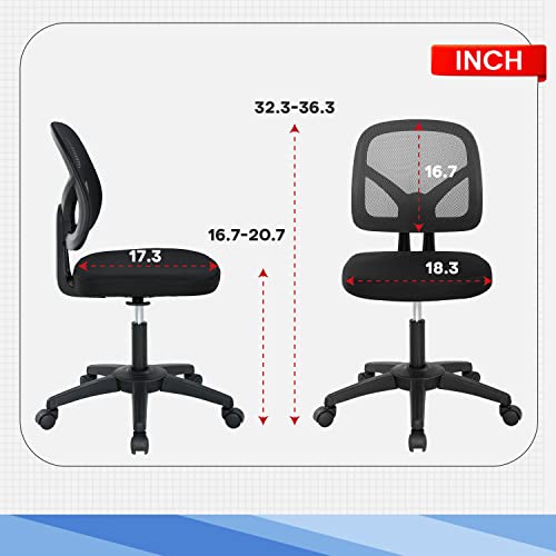 Computer Ergonomic Chair, Heavy Duty Metal Base Desk Chairs, Executive Adjustable Swivel Rolling Chair with Arms Lumbar Support Task Home Office Chair for Women, Men (Black, Set of 2)