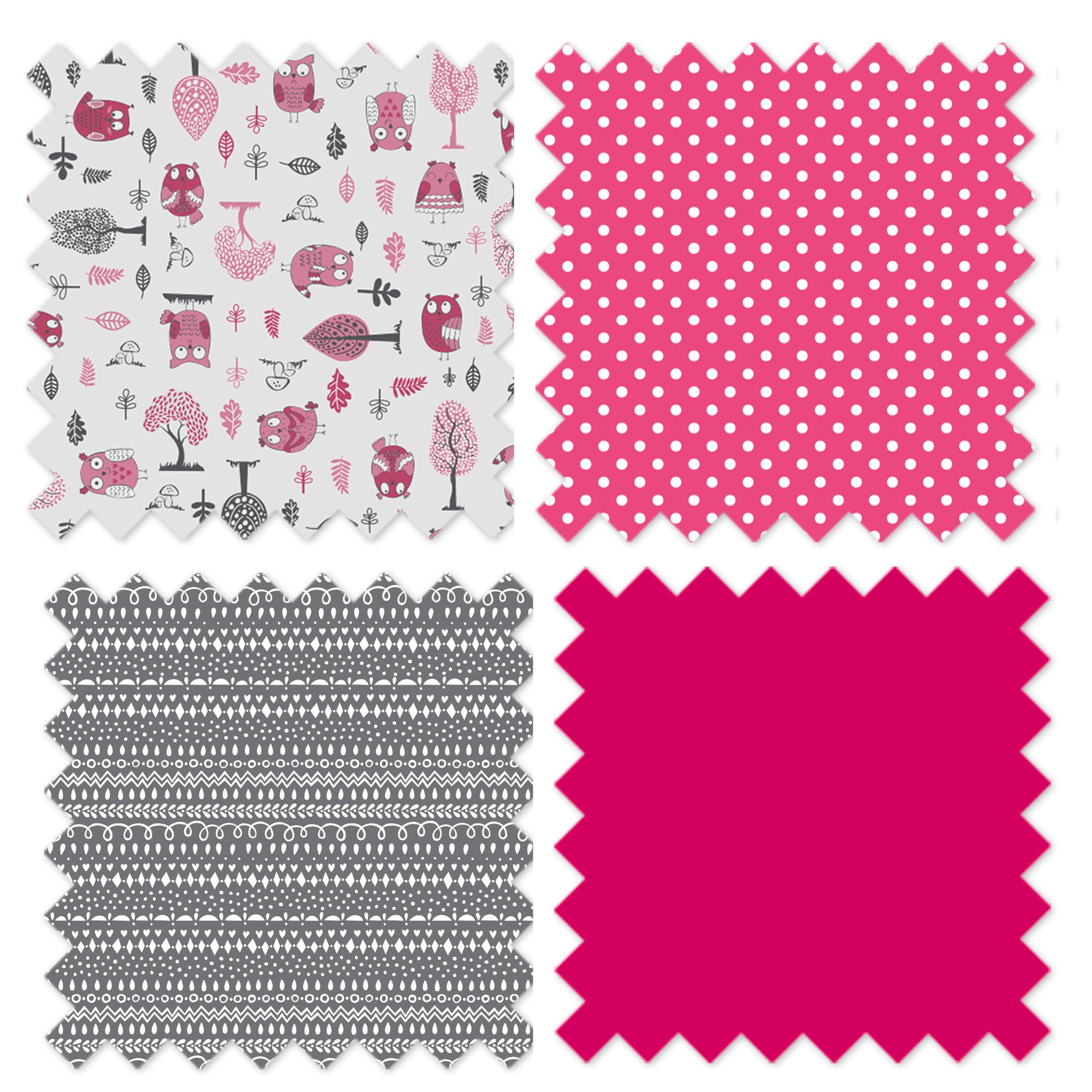 Bacati - Toy Chest Owls in the Woods Pink/Grey