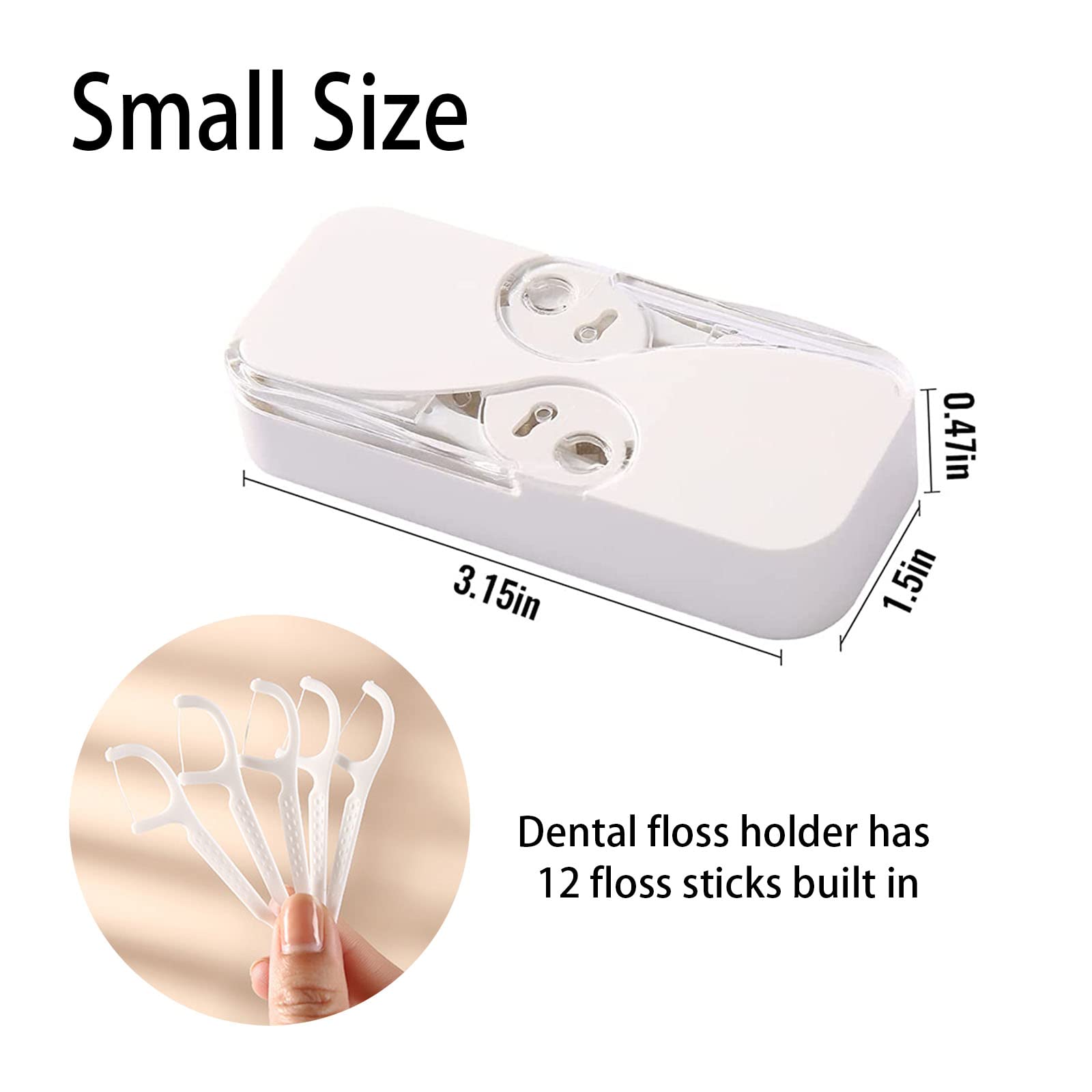 2PCS Dental Floss Portable Case, Dental Floss Picks Dispenser, Portable Floss Dispenser, Automatic Refillable Travel Floss Organizer for Women Men Teeth Cleaning(Pink,Green)