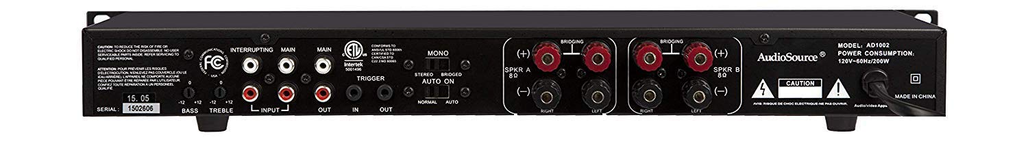 AudioSource Digital Amplifier, 2 Channel Stereo Power D Amplifier AD1002 for Home Sound Systems