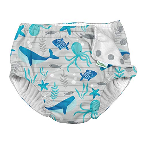 i Play Boys Reusable Absorbent Baby Swim Diapers Gray Undersea 4T