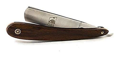 G.B.S Mahogany Wood, Shave Ready Straight Razor, Leather Strop Made with Cow Hide Leather Steel Clamp, Wooden Handle