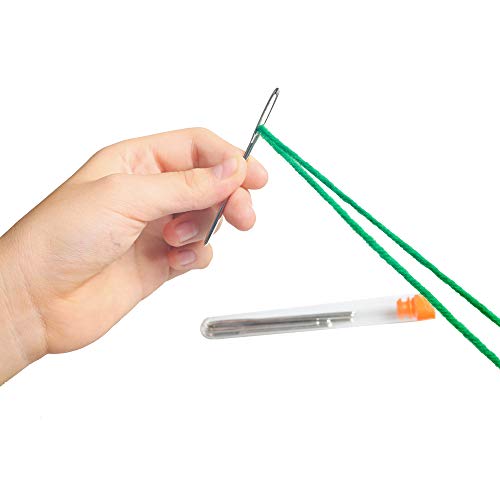 Hekisn Large-Eye Blunt Needles, 6 Piece Pro Quality Stainless Steel Yarn Knitting Needles, Sewing Needles, Crafting Knitting Weaving Stringing Needles (6 Pieces)