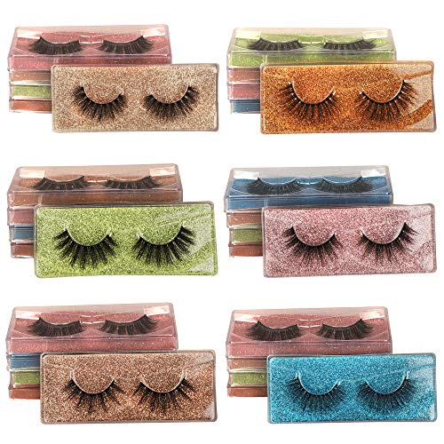Ruairie 5D Faux Mink Lashes Wholesale Bulk 30 Pairs 6 Styles Natural False Lashes Pack Fluffy Volume False Eyelashes Wispy 3D Fake Lashes Mink