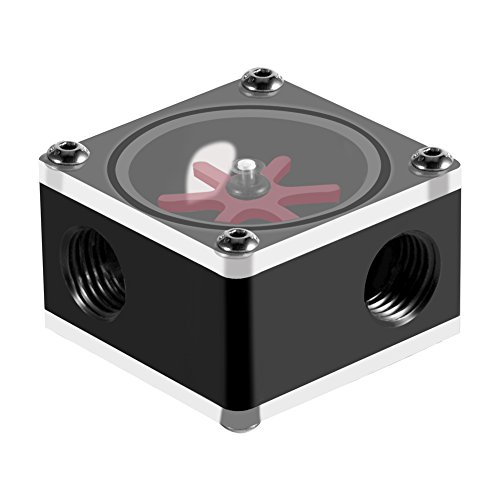 G1/4 Thread 6 Impeller 3 Ways Flow Meter Indicator Computer Flow Meter Water Flow Meter for PC Computer Water Cooling System, Easy to Install and Use (3 Ways)