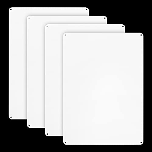 4-Pack White Blank Sign, 10"x 7" Plastic