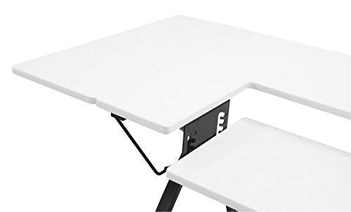 Sew Ready Hobby and Cutting Table - 58.75" W x 36.5" D White Arts and Crafts Table with 2 Mesh Storage Drawers & Studio Designs Sewing Table, 45.5" W x 23.5" D x 30" H, Black/White