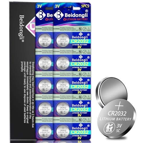 CR2032 Battery 3V Lithium Batteries Coin Button Cell 10 Count ă5-Year Warrantyă