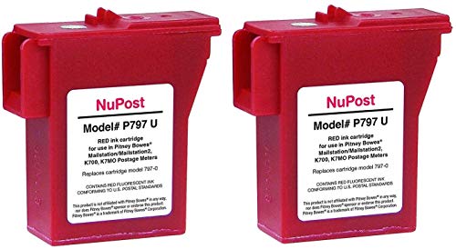 K-700, 797-0, 797-Q, 797-M, PB- NuPost Brand NPTK700 Compatible Red Ink Cartridge Replacement for PB Postage Meter Mailstation/Mailstation2 K700, K7MO (2 Pack)