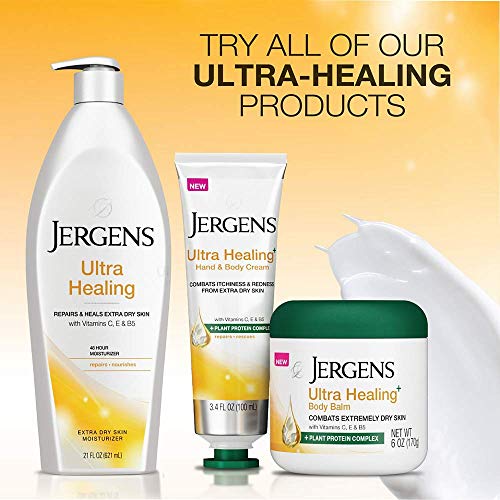 Jergens Ultra Healing Body Balm for Dry Skin, for Extra Dry Skin Relief, 6 Ounces, Formulated with Vitamins C, E and B5 plus Plant Protein Complex