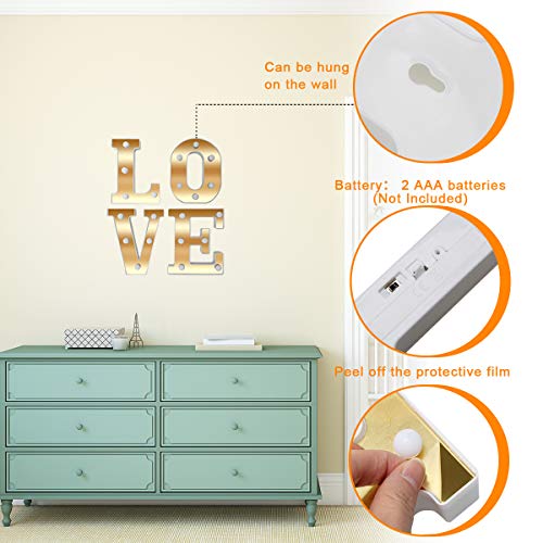 Coitak LOVE Marquee Letter Lights Sign LED Decor Lights Night Light Wedding Birthday Party Home Bar Decoration