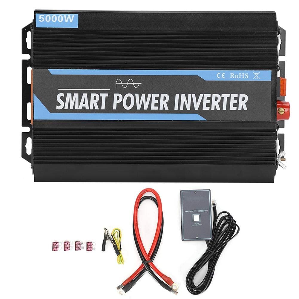 2000W Power Inverter, 5000 Watt Peak, Modified Sine Wave Power Inverter with USB AC Adapter and Remote Switch for Home Car RV Outdoor Emergency, Peak Power 5000W Rated Power 2000W, 12V to 220V