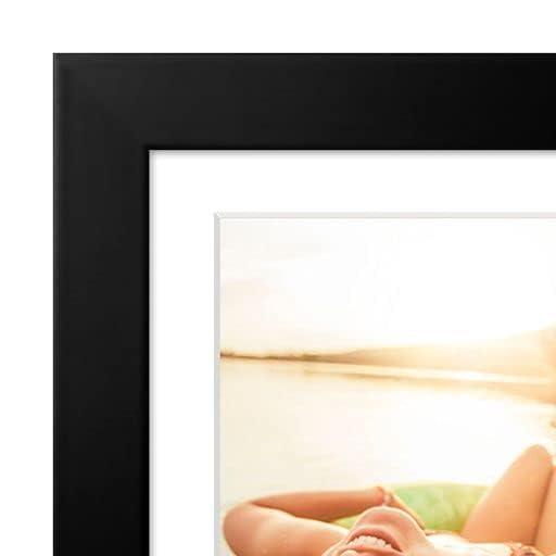Americanflat 8x20 Collage Picture Frame in Black - Displays Four 4x6 Frame Openings - Engineered Wood Picture Frame with Shatter Resistant Glass, and Includes Hanging Hardware for Wall