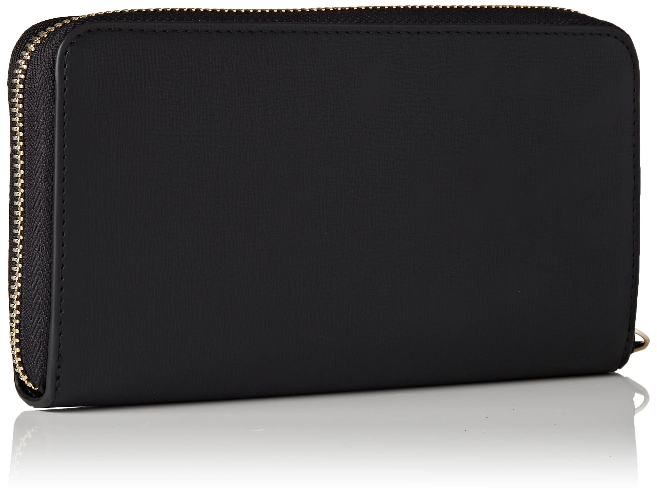 A|X Armani Exchange Women's Logo Zip Around Wallet Wristlet Wrislet Bag, Black, One Size