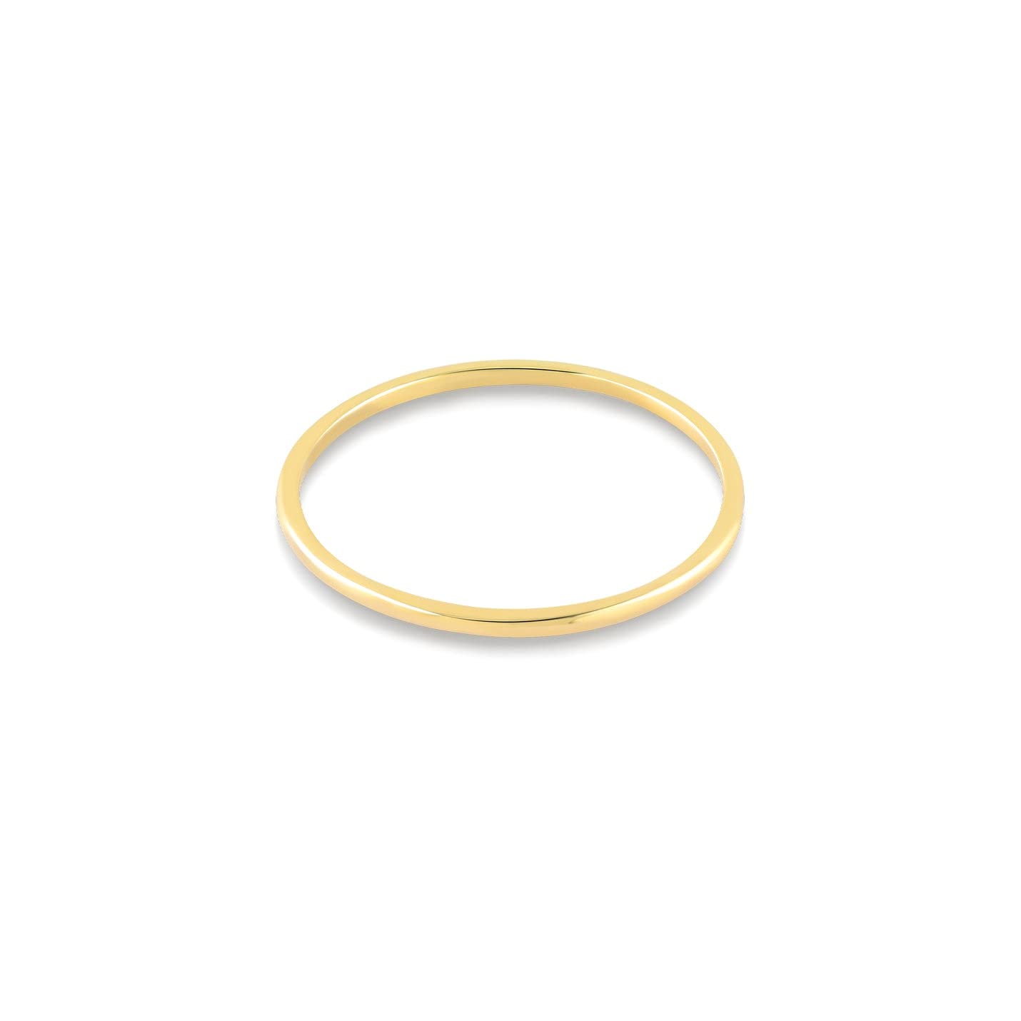 14k Real Gold Band Ring for Women | Dainty Stacking Rings in 14k Gold | Simple Gold Rings | Women's 14k Gold Jewelry | Gift for All Occasions, Size 8