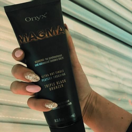 Onyx Magma Tingle Tanning Lotion for Advanced Tanners - Triple Dark Tingle Tanning Lotion for Tanning Beds, Indoor Tanning Lotion with Bronzer for Black Tan Results, Thermal Active Formula