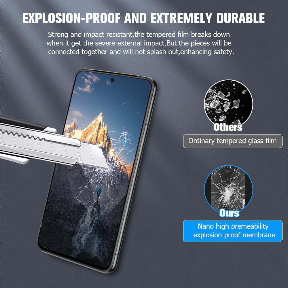 2+2 Pack Pixel 8 Pro Screen Protector and Camera Lens Protector, Fingerprint Unlocking, 9H Tempered Glass, Scratch Resistant, for Google Pixel 8 Pro 6.7 Inch