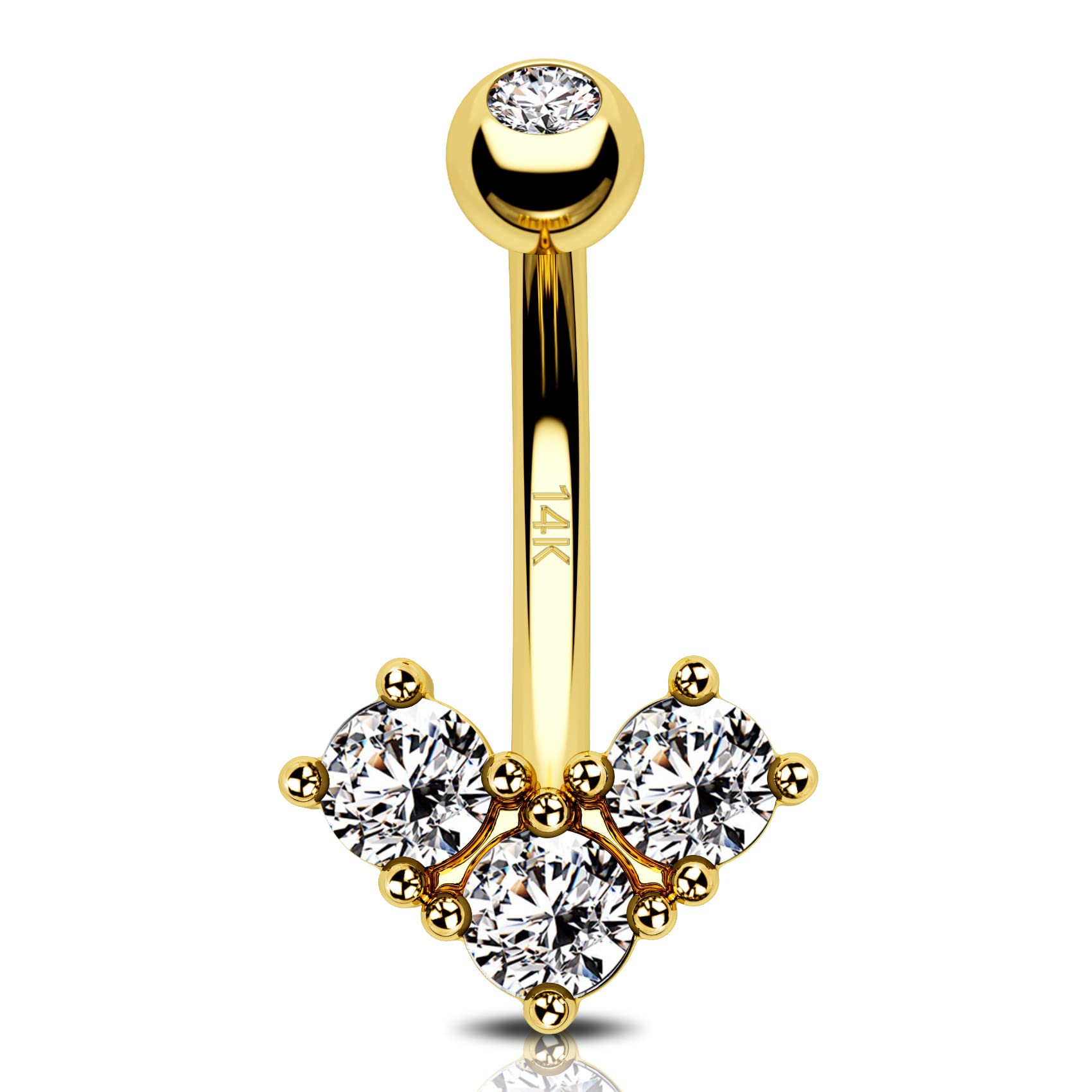 14k Real Gold Belly Button Rings 14k Belly Button Ring Gold 14k Solid Gold Belly Rings for Women 14k Belly Navel Piercing Jewelry
