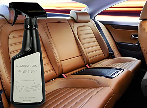 Cadillac Select Leather Furniture Cleaner and Conditioner for Couch, Car Auto Interior Seats, Bags, Jackets, Large Leather Surfaces β Complete Care Spray