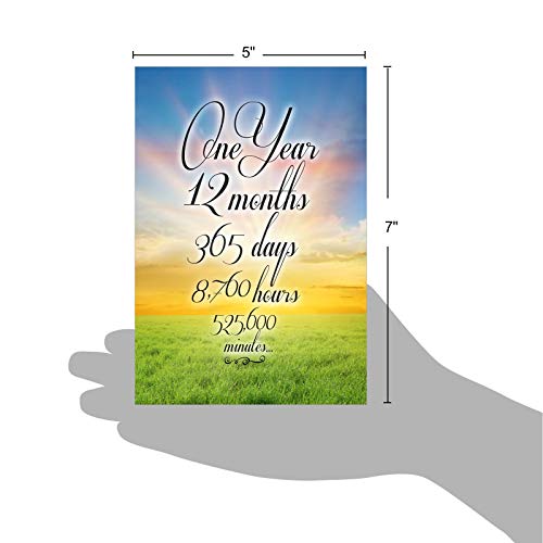 NobleWorks - 1 Year Recovery Anniversary Card (5 x 7 Inch) with Envelope - Encouragement Milestone Birthday Notecard, AA Recognition Stationery - Year Time Count 1 C9083AAG