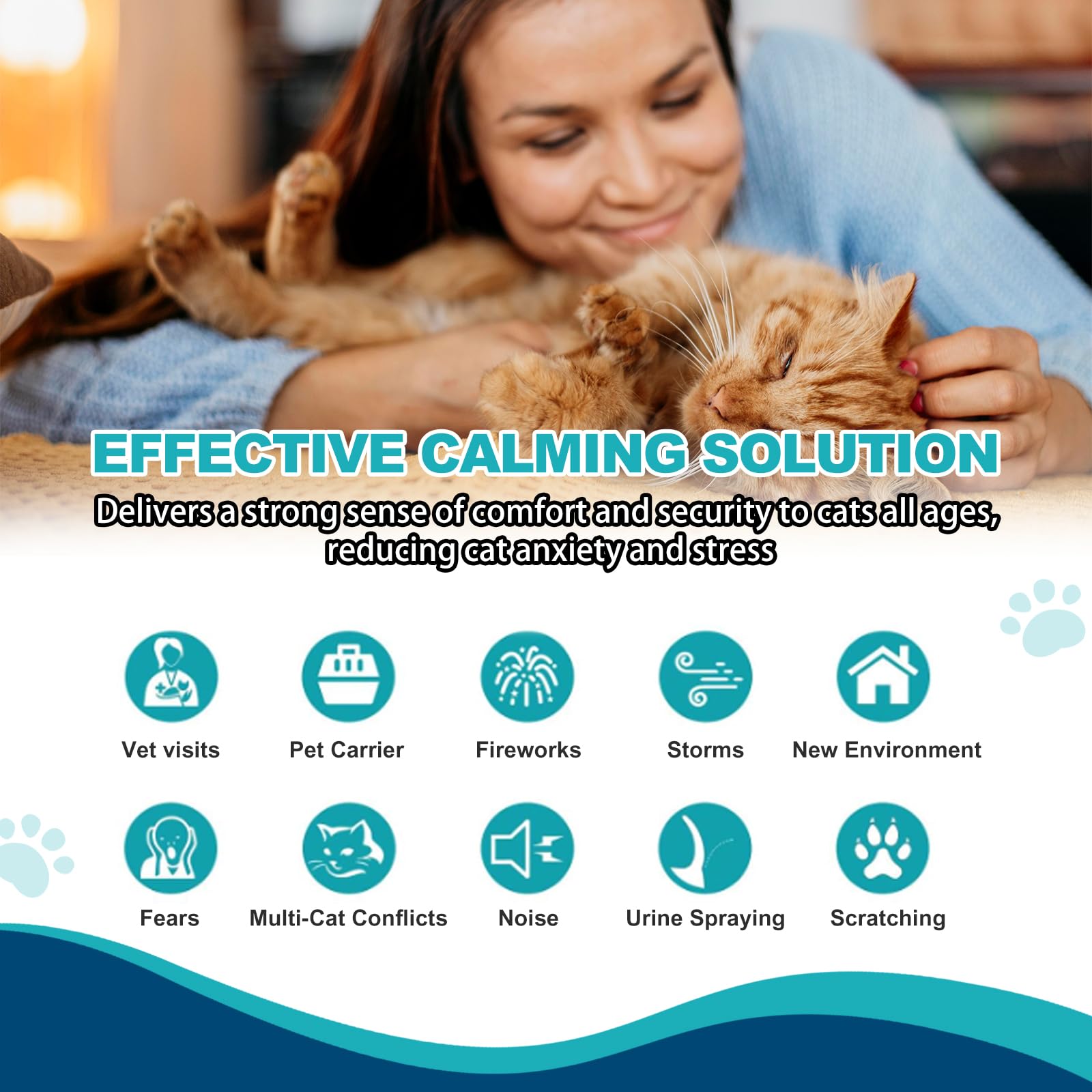 4 Pack Calming Collar for Cats, Cat Collars Efficient Relieve Reduce Anxiety Stress Pheromones Collar, Cat Calming Collar Kitten Supplies Make Comfortable Relaxed, Lasting 60 Days, Purple