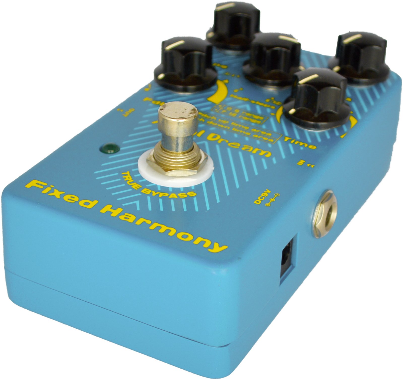 Aural Dream Fixed Harmony Guitar Pedal provides Delay Harmony and PitchShifting 24 semitones or Octave(s) effect for Cascaded harmony of the fixed scale difference,True Bypass