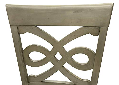 GTU Furniture Set of 2 Wood Dining Chair, Armless Chair Accent Solid Wood Modern Style in Grey