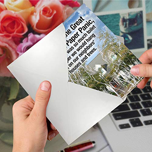 NobleWorks - Funny Happy Birthday Card with Envelope - Hilarious Quarantine, Toilet Paper Humor Greetings - Toilet Paper Panic C3700BDG