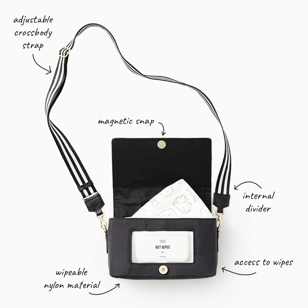 Crossbody Diaper Change Kit - Micro Diaper Bag (Black)