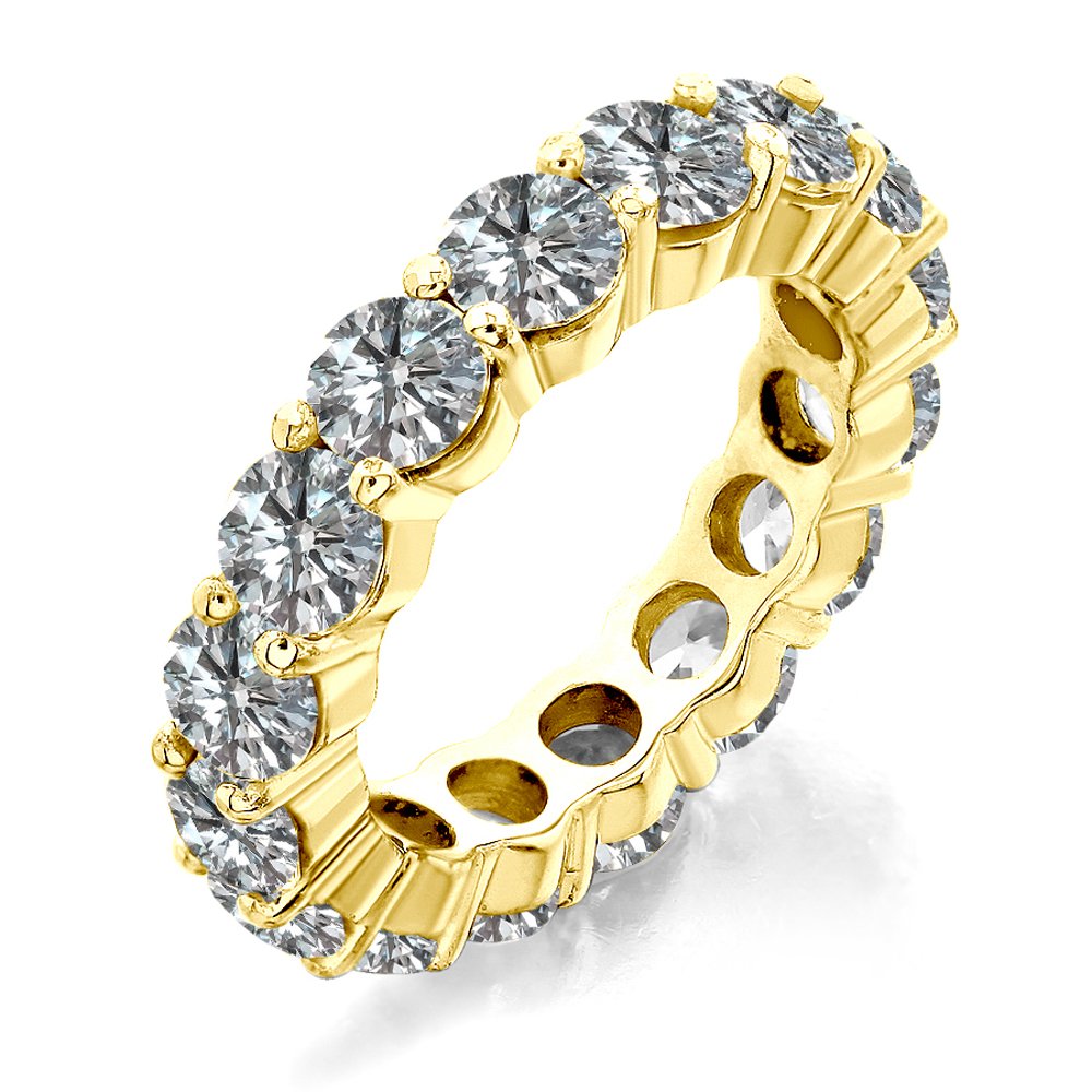 2.00 Carat Diamond Full Eternity Engagement Wedding Anniversary Bridal Band Ring 14K Yellow Gold