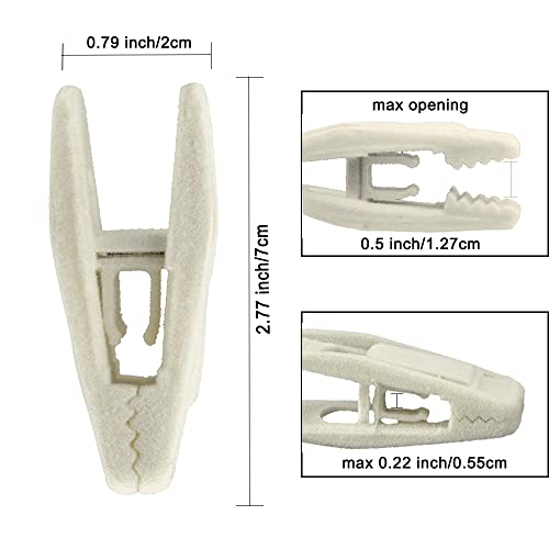 Corodo Velvet Hangers Clips, 20 Pack Ivory Pants Hanger Velvet Clips, Strong Hanger Clips Perfect for Thin Felt Hangers