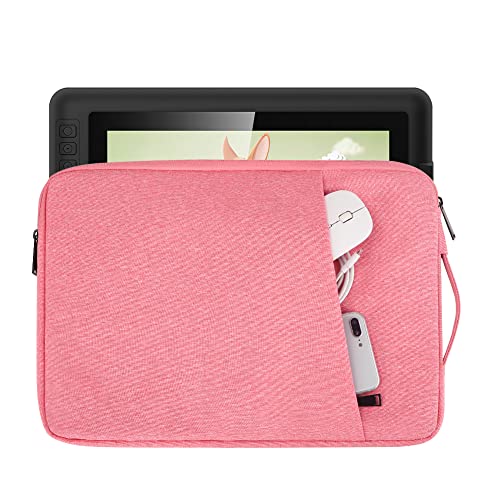 Graphics Drawing Tablet Carrying Case Sleeve for XP-Pen Deco 01 V2, Artist 12 Pro, Huion H610 Pro, Wacom Cintiq Pro 13, VEIKK A30 A50 (Pink)