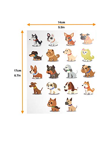 Fiomia Dogs Temporary Tattoo cartoon Sticker Face Decal Body Glitter for children kids girls Waterproof Removable 54 Designs 3 Sheets