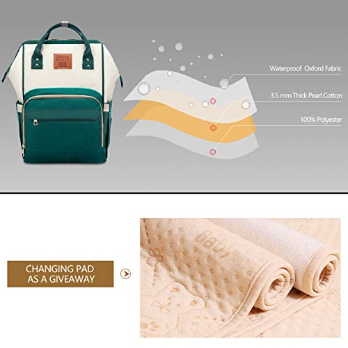 BALCONY & FALCON Multi-Functional Diaper Bag Backpack with Changing Pad Waterproof Nappy Bag