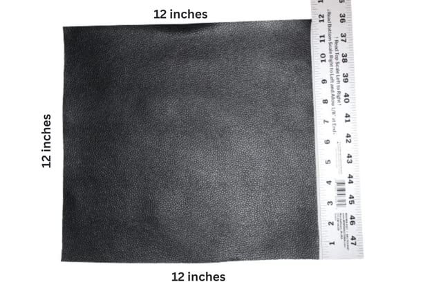 16 SQFT Top Grain Cowhide Black Leather for DIY, Sewing, Crafting, Tooling, Furniture and Upholstery with Embossed Texture – Thickness 1mm and 2-3 oz