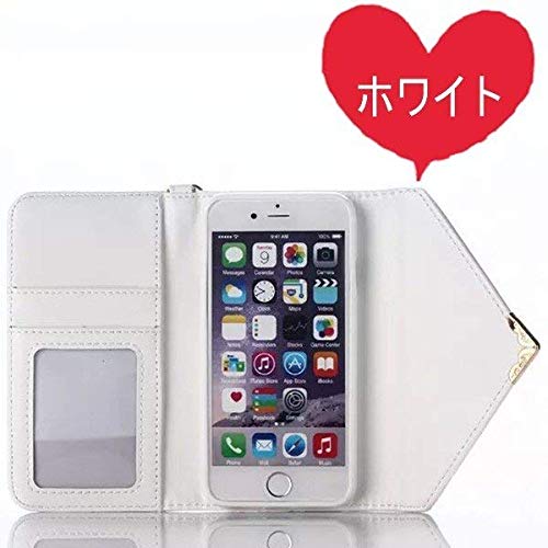 Glow Co, Ltd. 405-1-03 iPhone 12 with Strap, Multi-Functional Storage, Notebook Type Case, White, Tempered Glass & Stylus Pen Included