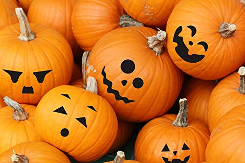 Halloween Pumpkin Stickers Crafts Decorations -Make Your Own Jack-O-Lantern - Trick or Treat Party Supplies 64Ct