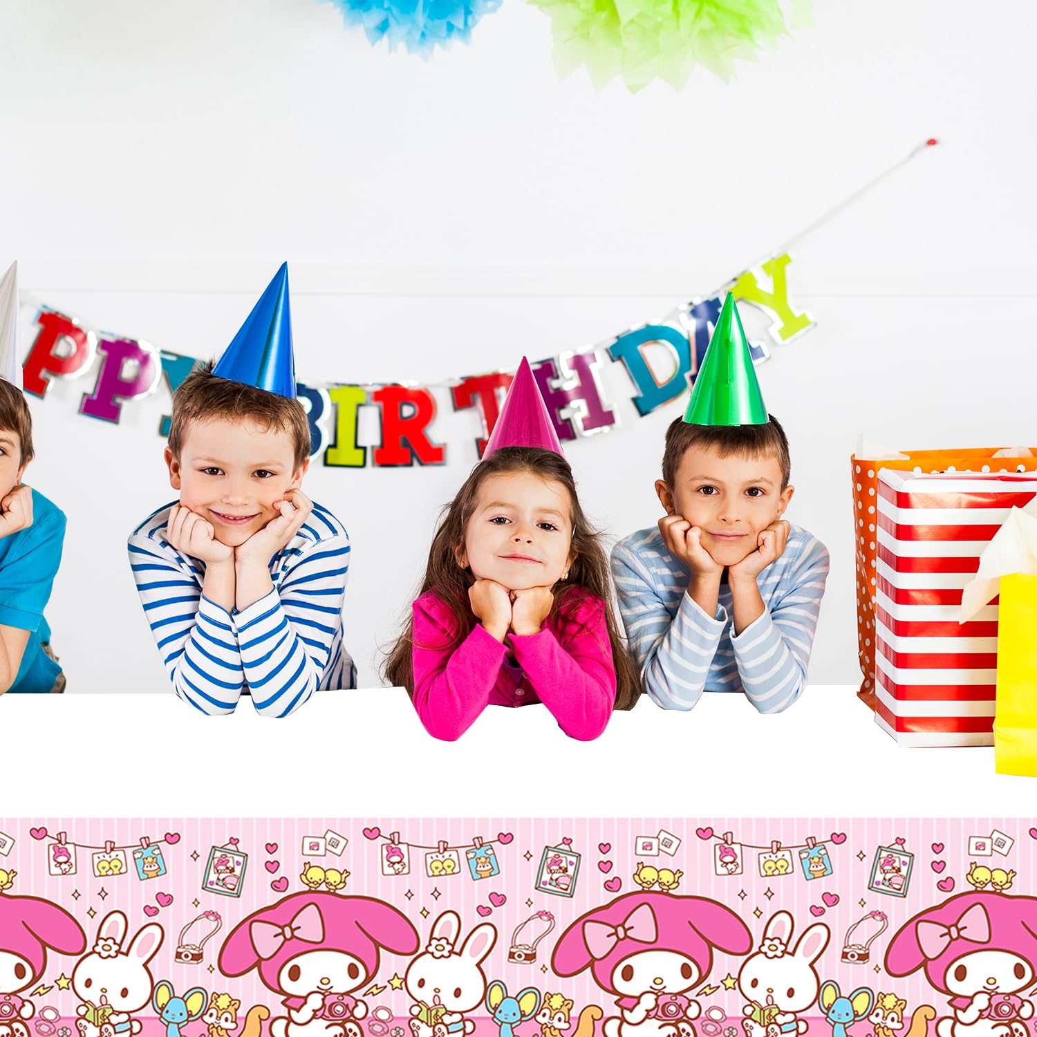 2Pcs Melody Tablecloth Disposable Tablecover Birthday Party Supplies and Decorations for Kid Boy Baby Shower Rectangle Tables 70"X42"
