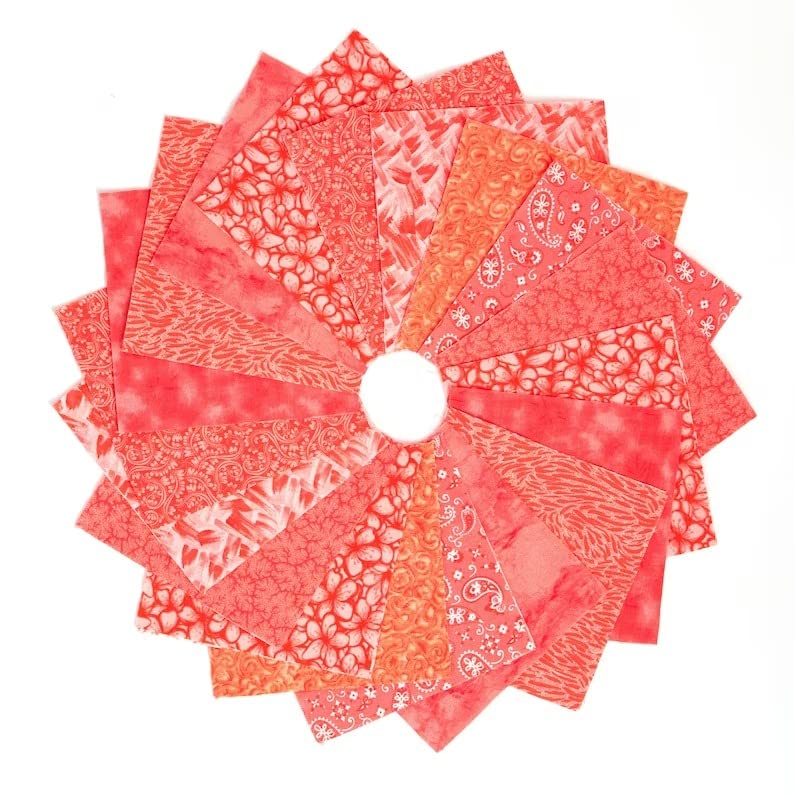 20 Pieces Fabric Cute, Beautiful It's All Coral Jelly Roll 2.5 inch pre-Cut, Cute 100% Cotton Fabric Quilting Strips 2.5"