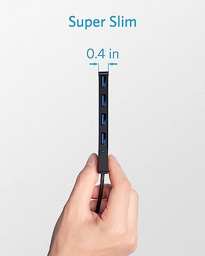 Anker USB Hub 4-Port USB 3.0 Hub,USB Splitter with 5Gbps Data Transfer, Ultra-Slim Data USB Hub [Charging Not Supported], USB Extender for MacBook, iMac, Surface, Mobile HDD, and More (USB-A, 2 ft)