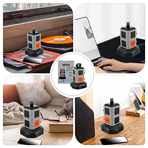 2 Power Outlet Home Power Board Power Board Outlets Socket Power Board with Surge Protector Strip Smart Charging Socket USB Power Supply Pc Fireproof Material
